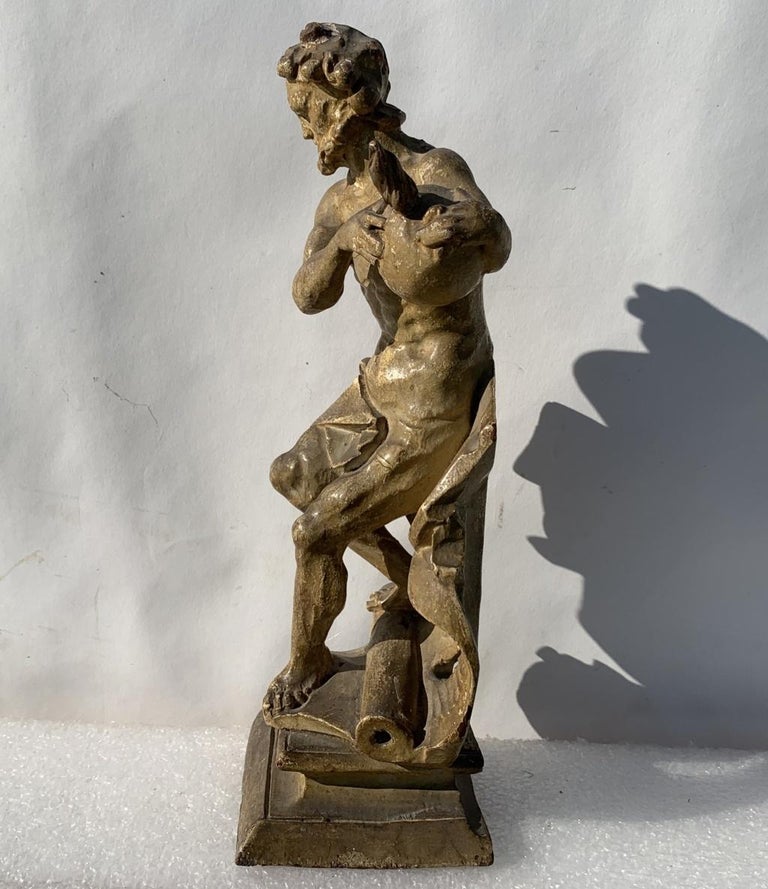 Unknown - 18th century Venetian carved wood sculpture - Prophet ...