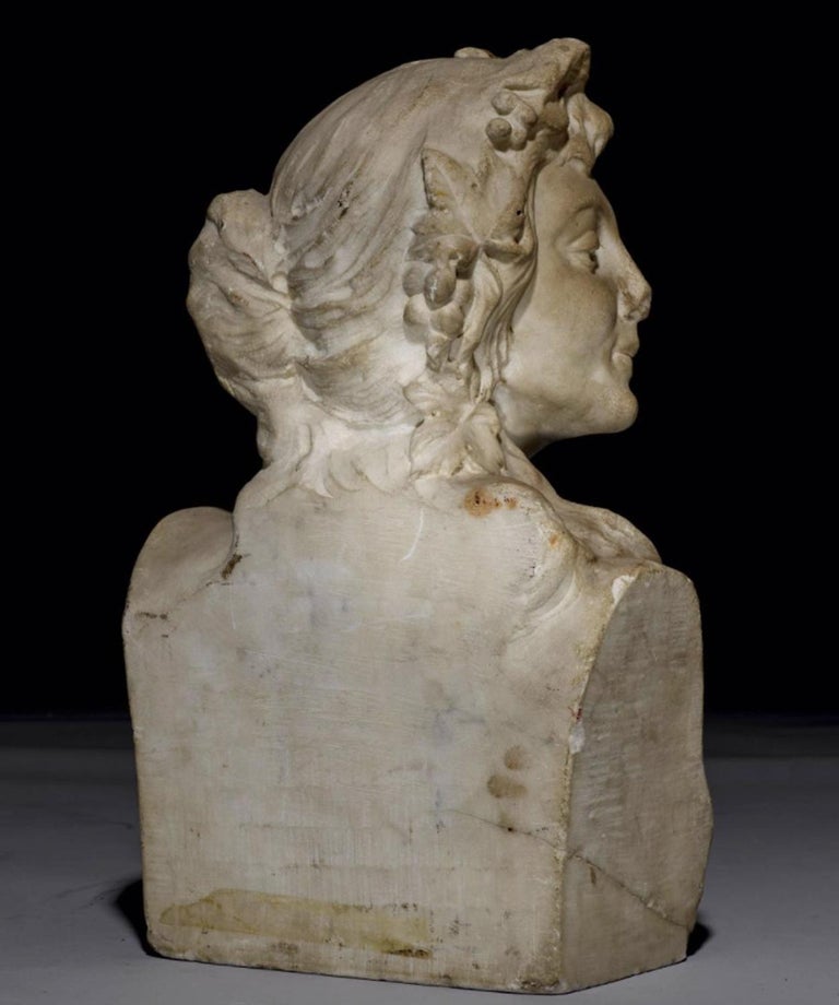 Unknown - 18th White Marble Rococo Style Sculpture Bust of Goddess ...