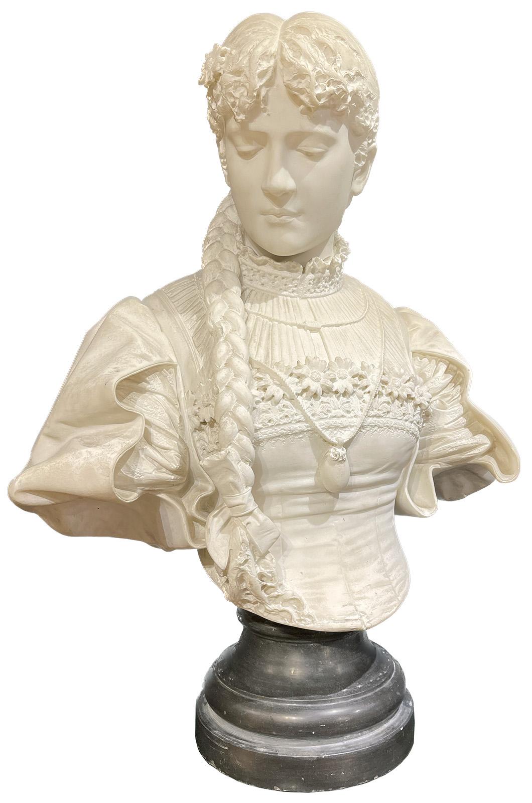 Unknown - 19th Century Italian Carrara Marble Bust of a Maiden For Sale ...