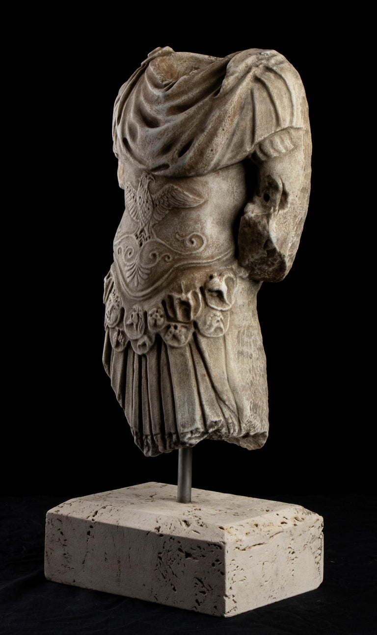 Unknown - Italian Torso Sculpture of Roman Emperor White Marble After ...