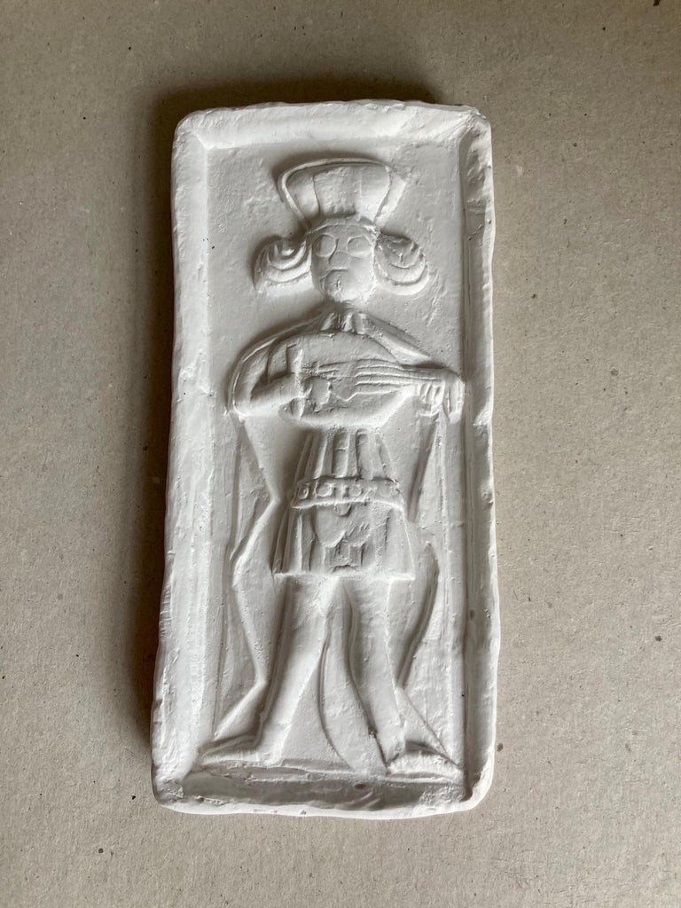 Unknown - A Lute Player Medieval Tile Gypsum Cast For Sale at 1stDibs