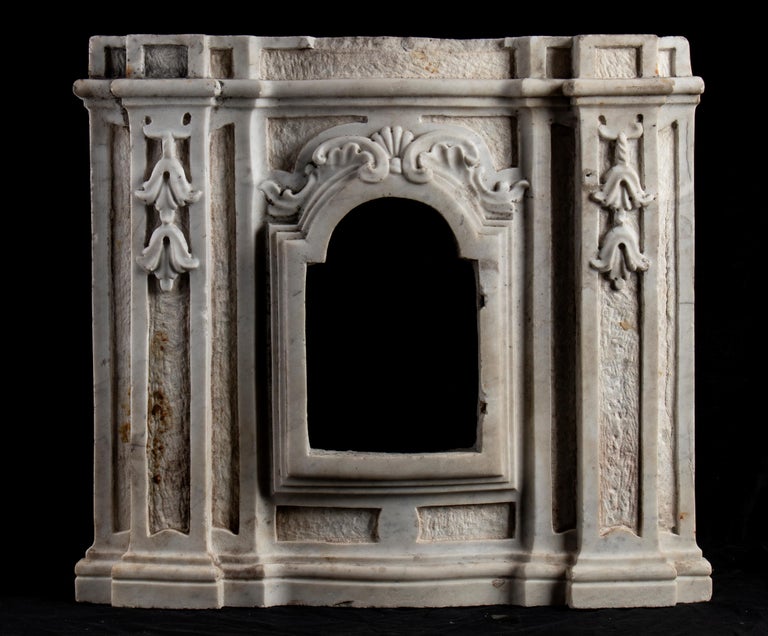 Unknown - Italian Baroque Sculpture White Marble Tabernacle Hand Carved ...