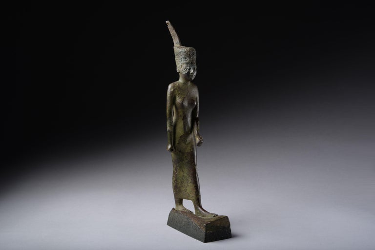 Unknown - Ancient Egyptian Bronze Statue of Goddess Neith at 1stDibs
