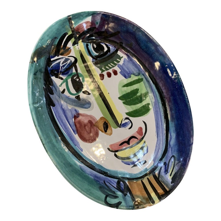 Unknown - Blue Mountain Artisan Pottery Face Plate at 1stDibs