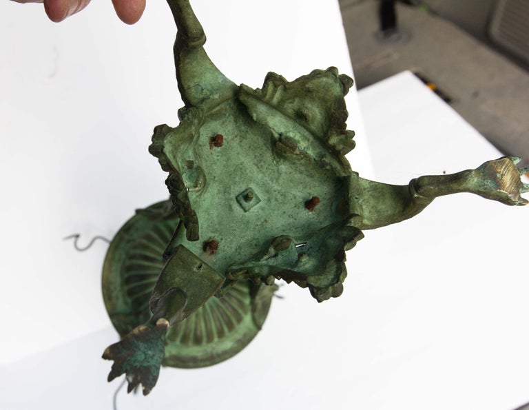 Unknown - Bronze Roman Oil Lamp Mercury and Flying Cranes Grand Tour ...