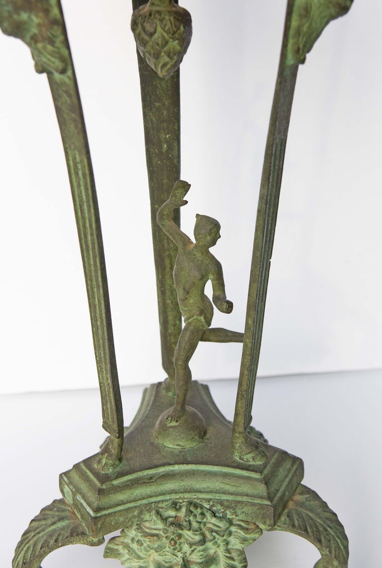 Unknown - Bronze Roman Oil Lamp Mercury and Flying Cranes Grand Tour ...