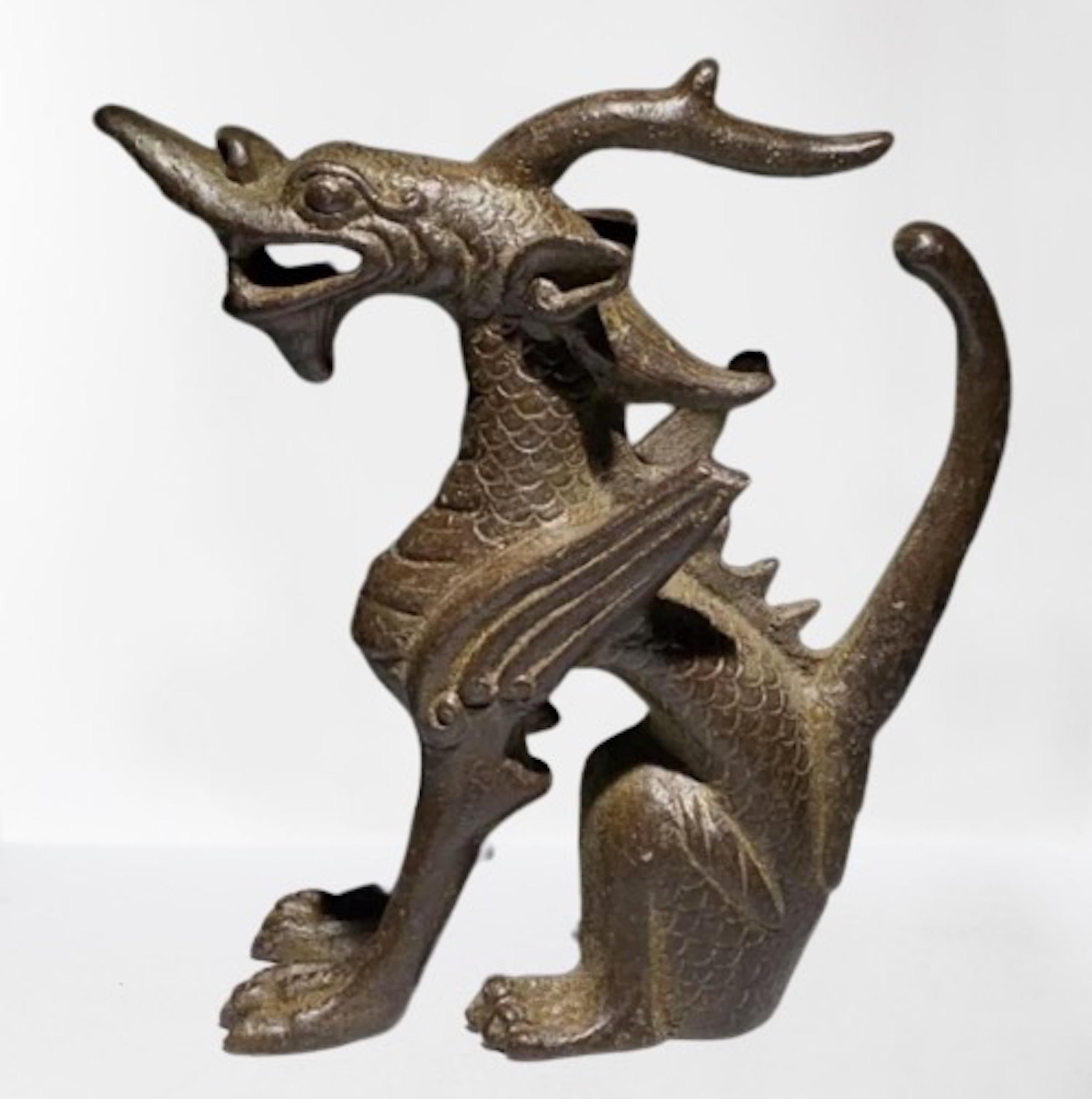 Unknown - Chinese Bronze Dragon Unicorn Beast Kylin Chi-lin Qilin at ...