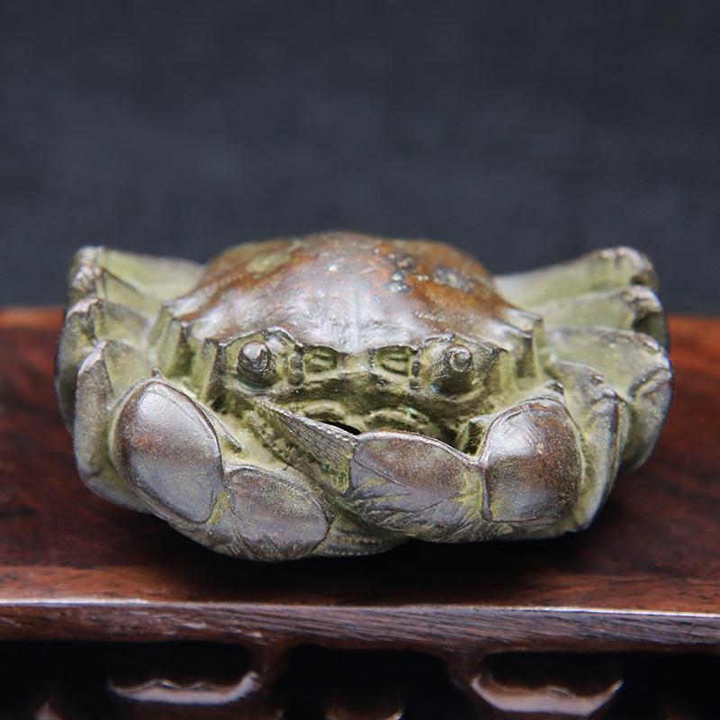 Unknown - Copper Big Crab Statue Lucky Desktop Ornament Feng Shui ...