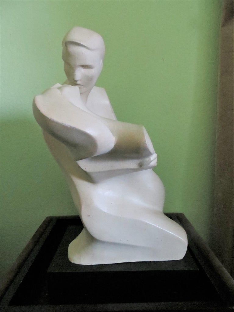 Unknown - Dancing couple sculpture in plaster on base For Sale at 1stDibs