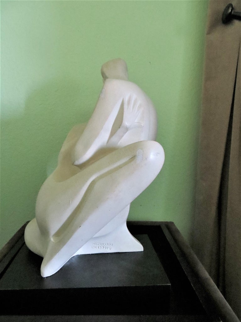 Unknown - Dancing couple sculpture in plaster on base For Sale at 1stDibs