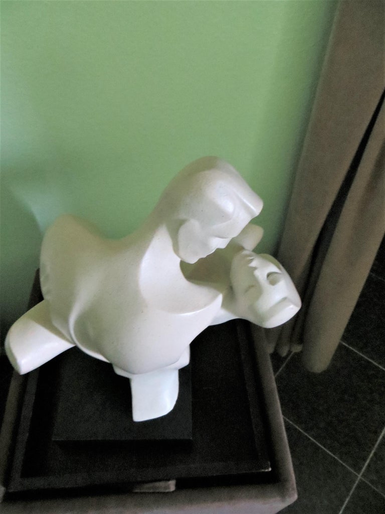 Unknown - Dancing couple sculpture in plaster on base For Sale at 1stDibs