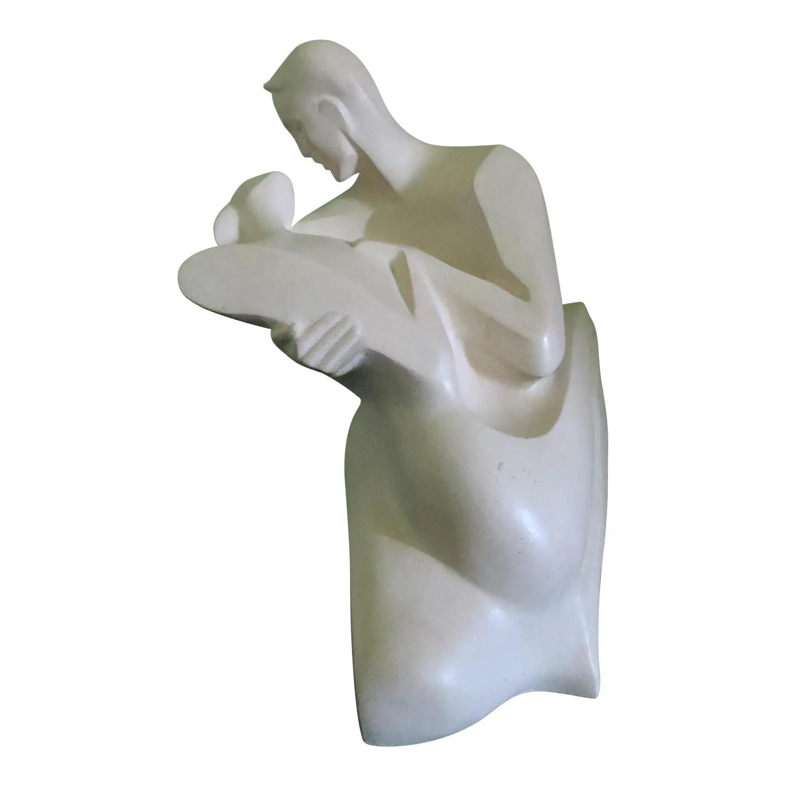 Modernistic Granite Sculpture of an Embracing Couple For Sale at 1stDibs