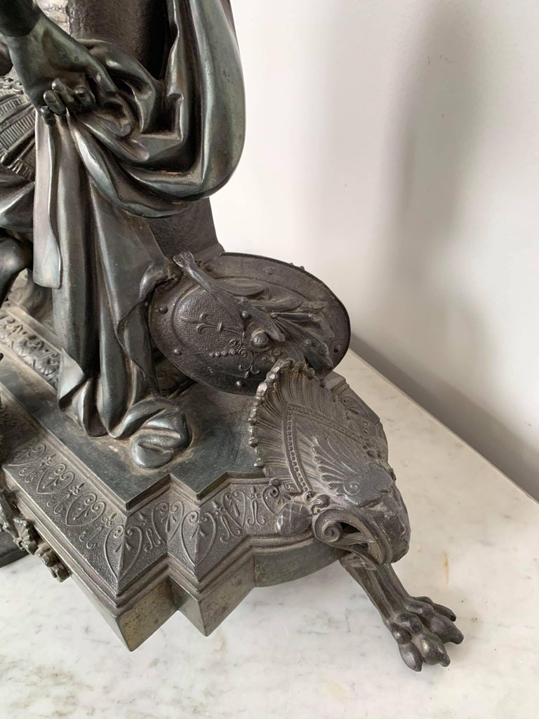 Unknown - European Metal Sculpture of Seated Mars For Sale at 1stDibs