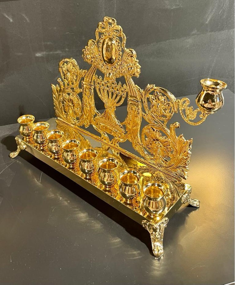 Unknown - Exceptional 24 Karat Gilded all sterling silver Judaica ...