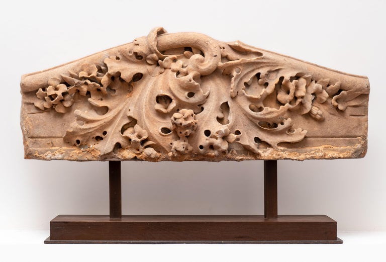 Unknown - ANTIQUE FRENCH STONE RELIEF WITH ACANTHUS LEAVES For Sale at ...
