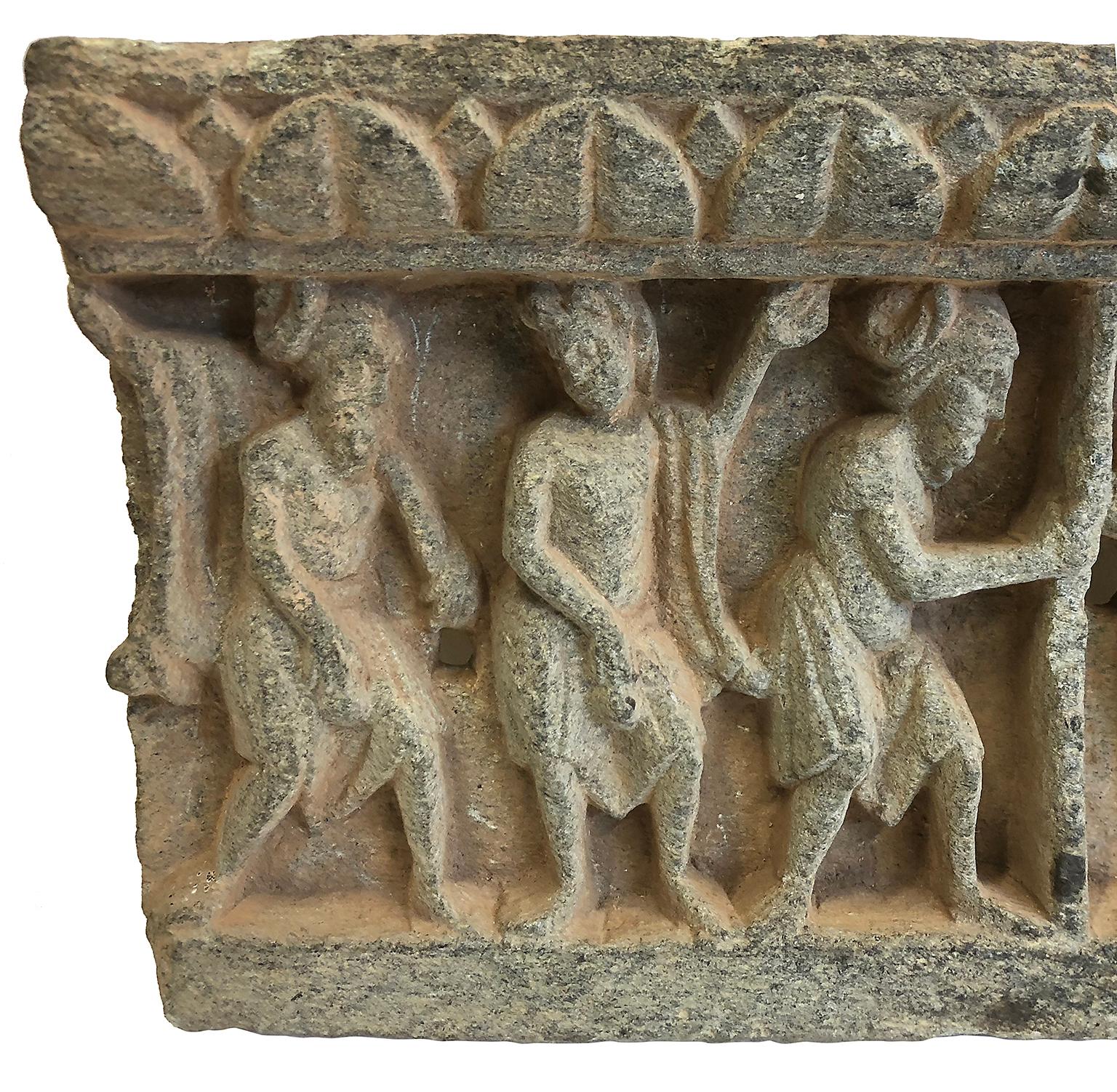 Unknown - Frieze in two panels (A group of donors with a palm tree in ...