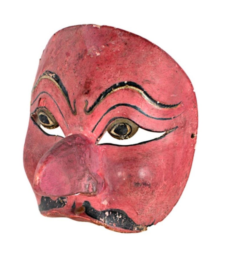 Unknown - Half-Mask, Round eyes, big nose "pistachio red", 19th Century ...