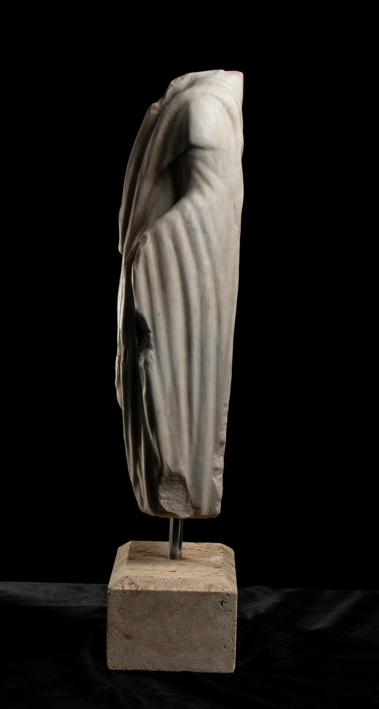 Unknown - Italian White Marble Classical Roman Torso Sculpture of a ...