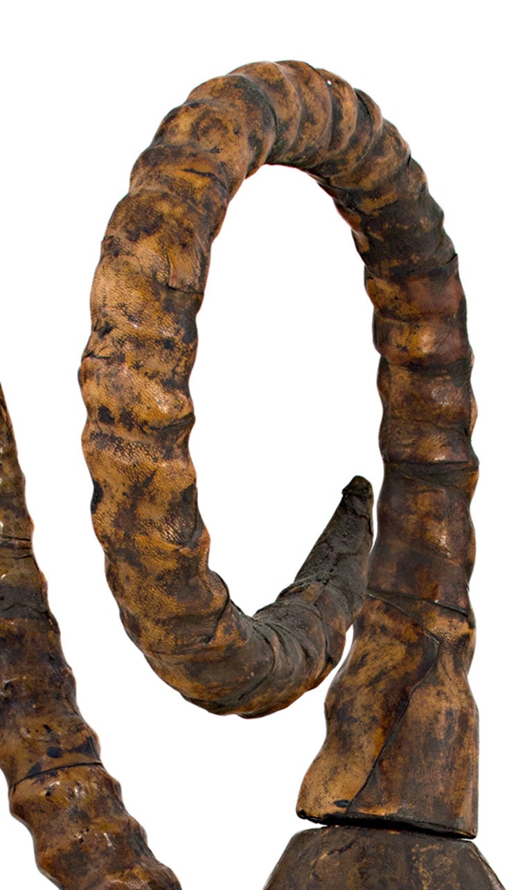 Unknown - "Large Head with Horns - Nigerian, Ekoi People, " Carved Wood ...