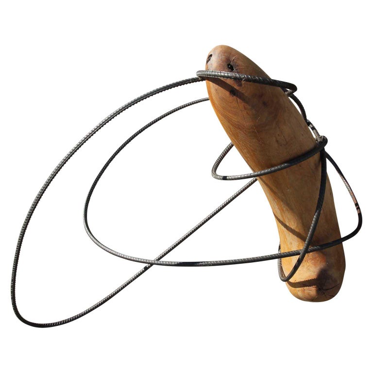 Unknown - Large Modern Organic Abstract Entangled Wood and Rebar Metal ...