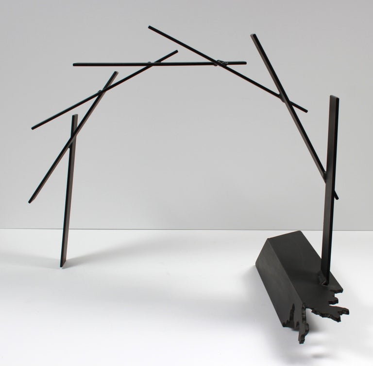 Unknown - Late 20th Century Multi Media Metal Slanted Arch Sculpture ...