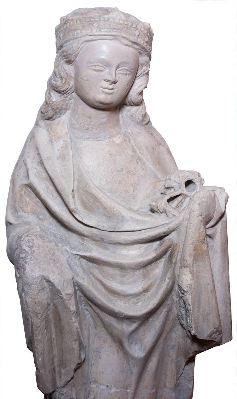 Unknown - Limestone statue of St. Catherine, early XIV th century at ...