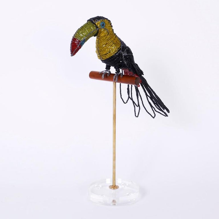 Unknown - Mid-Century Tropical Glass Bead Toucan Sculpture For Sale at ...