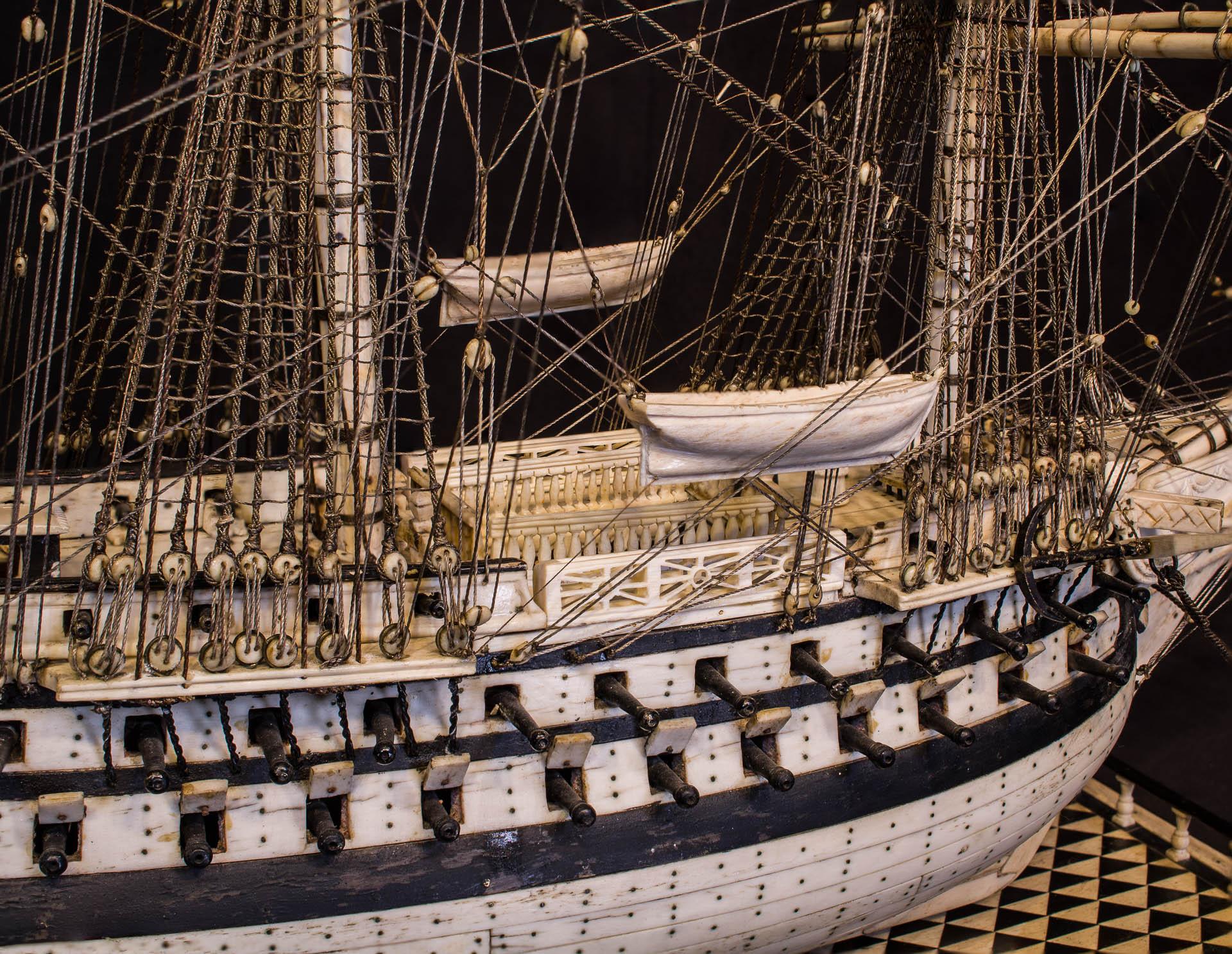 Unknown - Napoleonic Prisoner of War Model of a 2nd Rate Ship of 72 ...