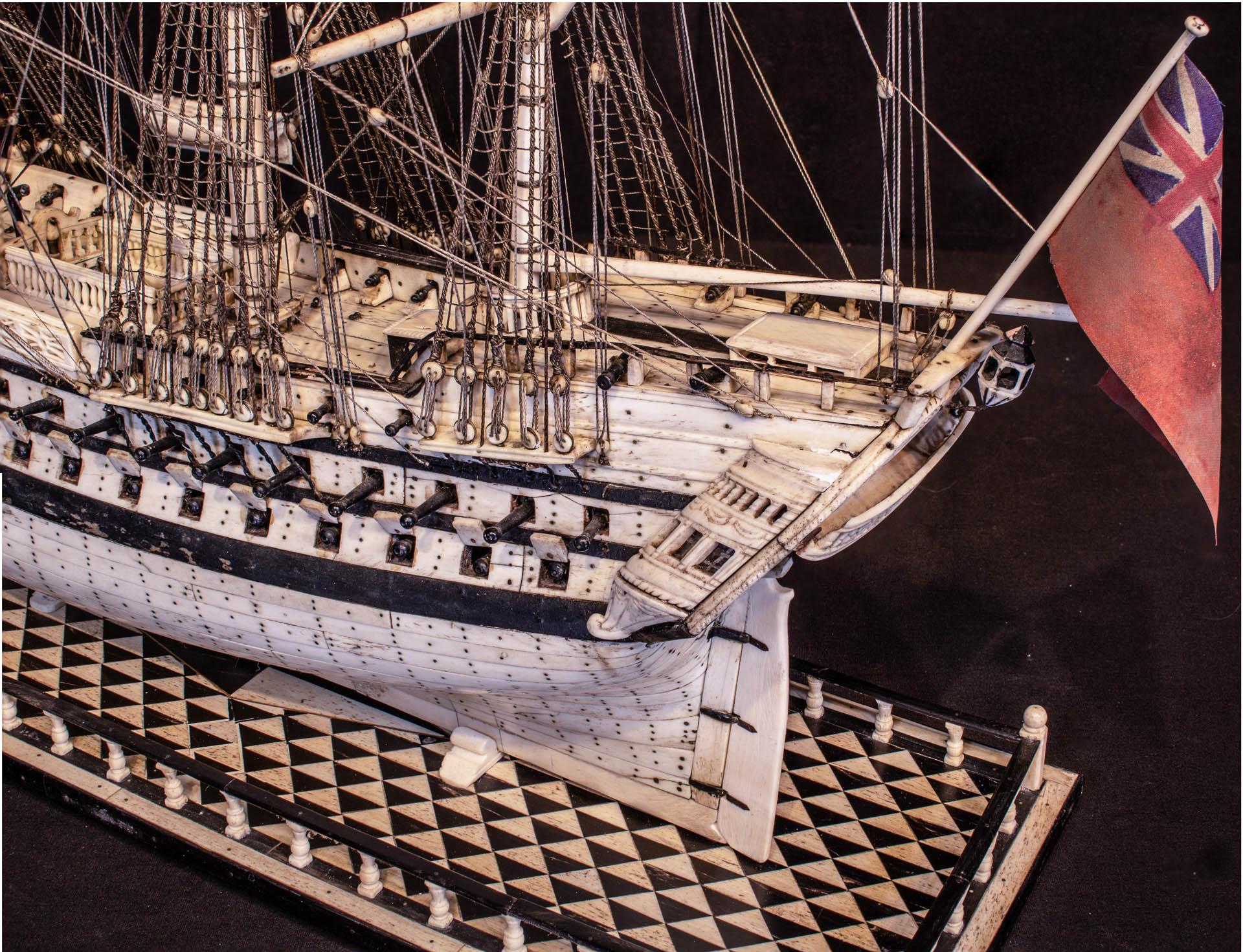 Unknown - Napoleonic Prisoner of War Model of a 2nd Rate Ship of 72 ...
