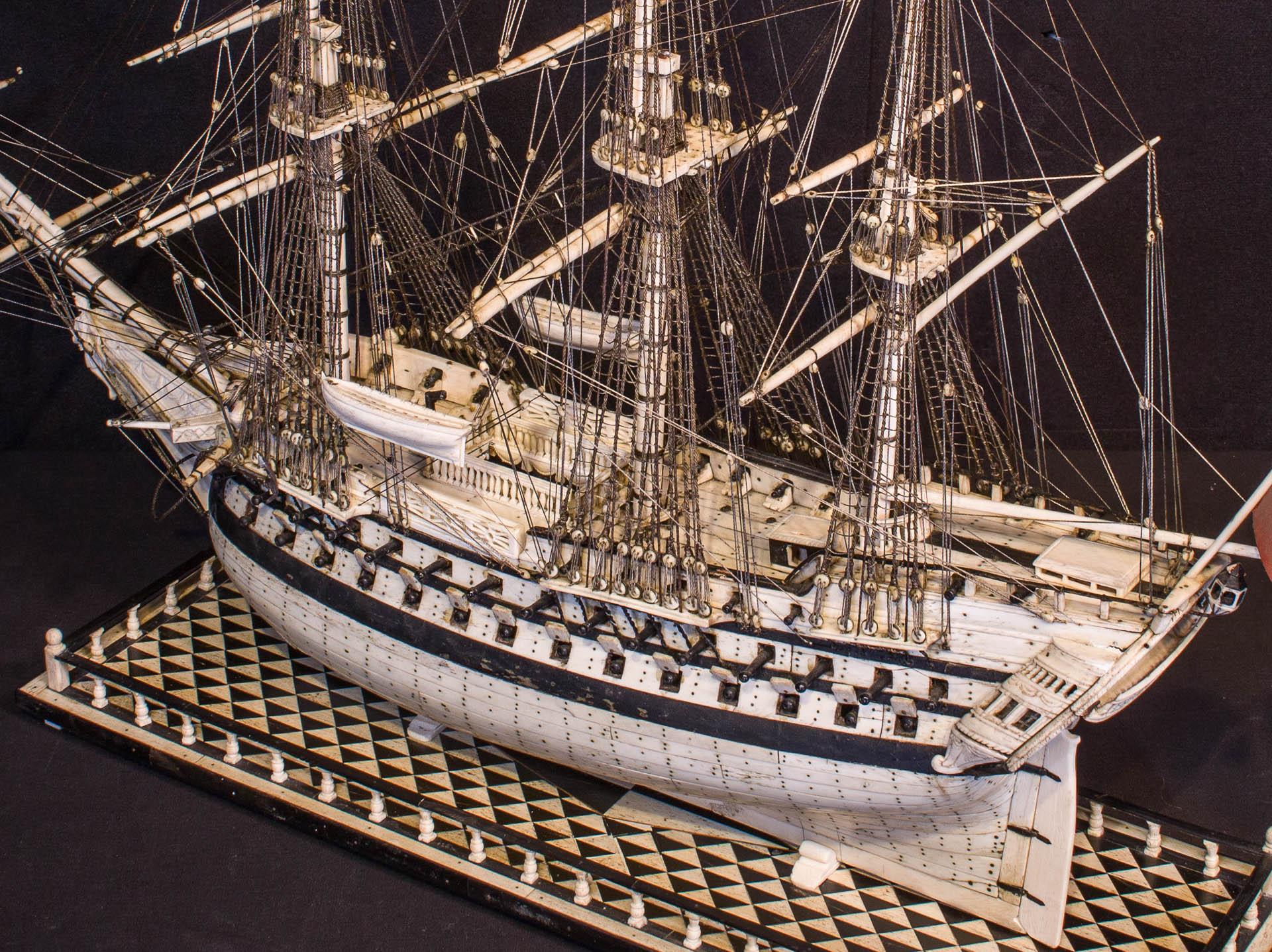 Unknown - Napoleonic Prisoner of War Model of a 2nd Rate Ship of 72 ...