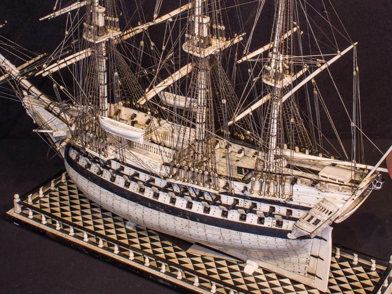 Unknown - Napoleonic Prisoner of War Model of a 2nd Rate Ship of 72 ...