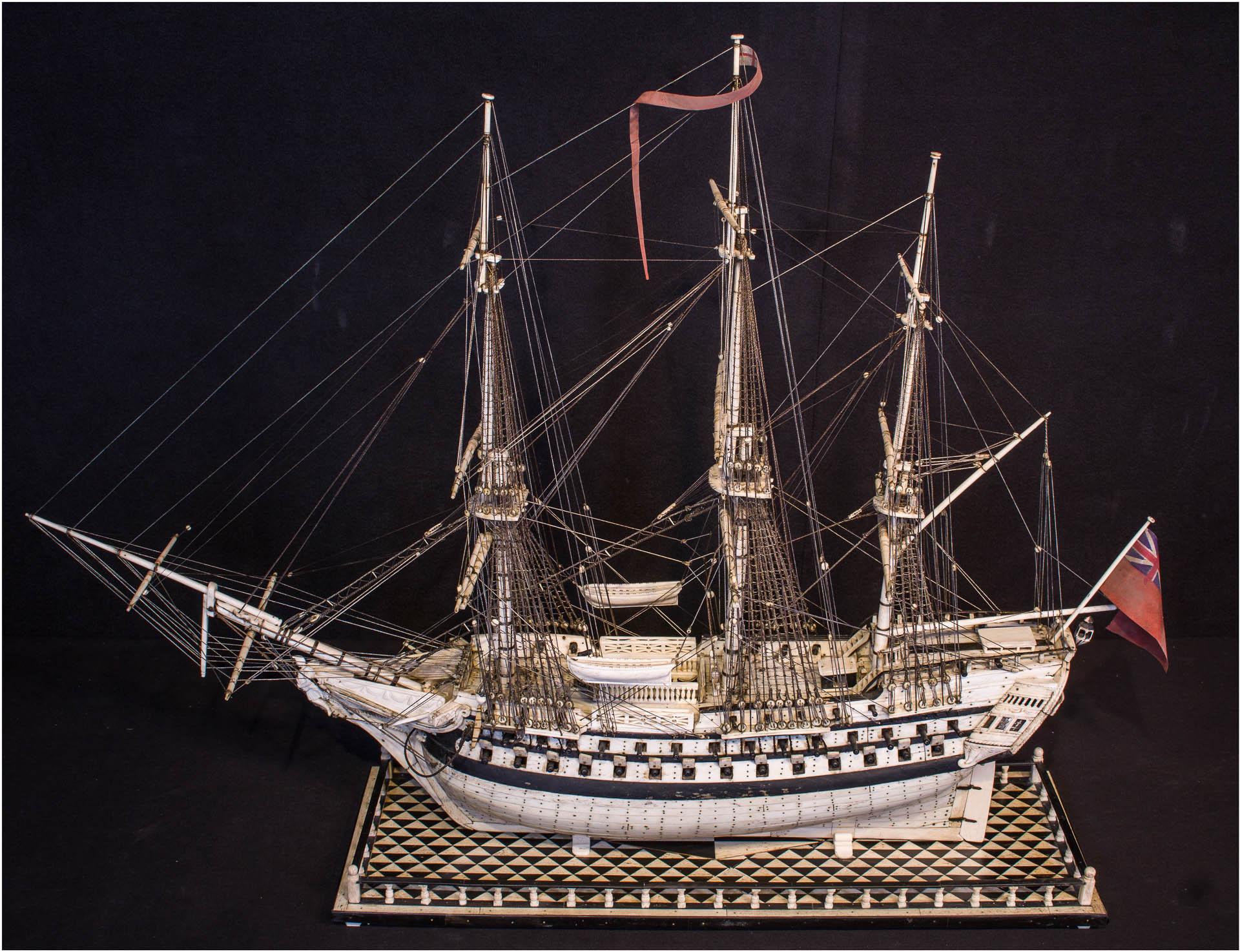 Unknown - Napoleonic Prisoner of War Model of a 2nd Rate Ship of 72 ...