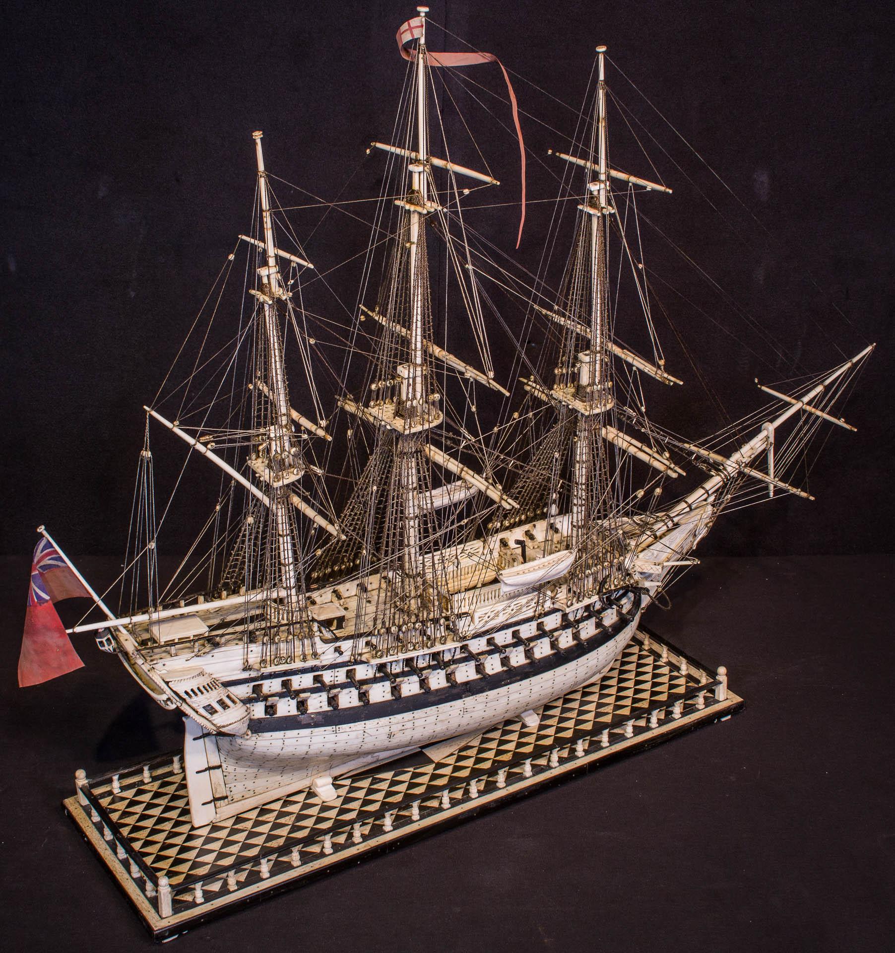 Unknown - Napoleonic Prisoner of War Model of a 2nd Rate Ship of 72 ...
