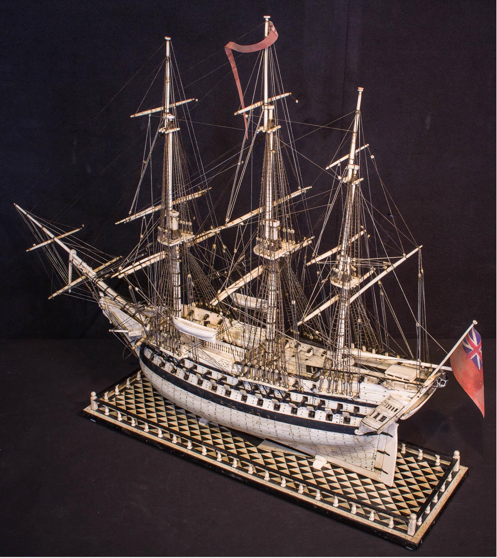 Unknown - Napoleonic Prisoner of War Model of a 2nd Rate Ship of 72 ...