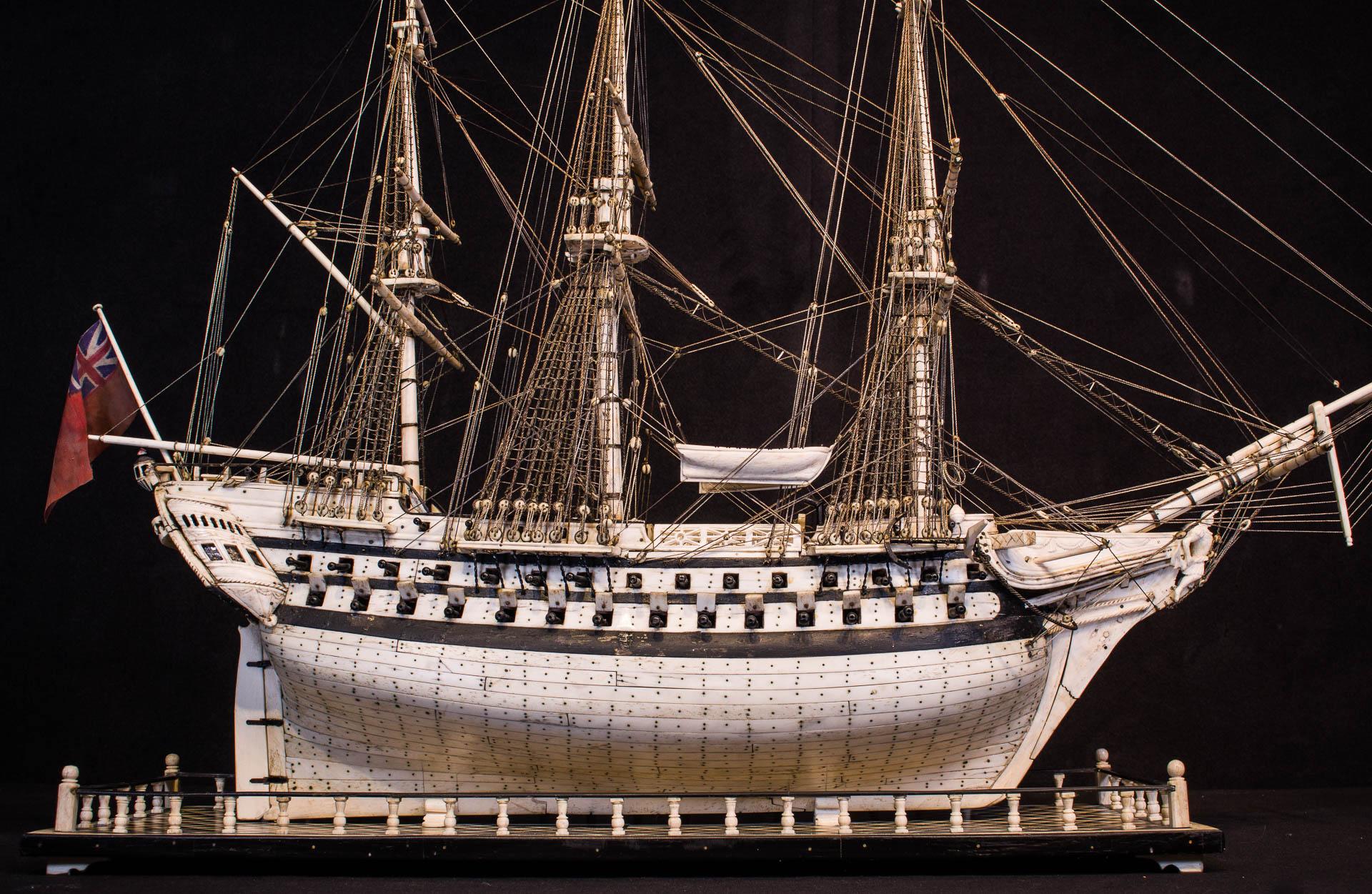 Unknown - Napoleonic Prisoner of War Model of a 2nd Rate Ship of 72 ...