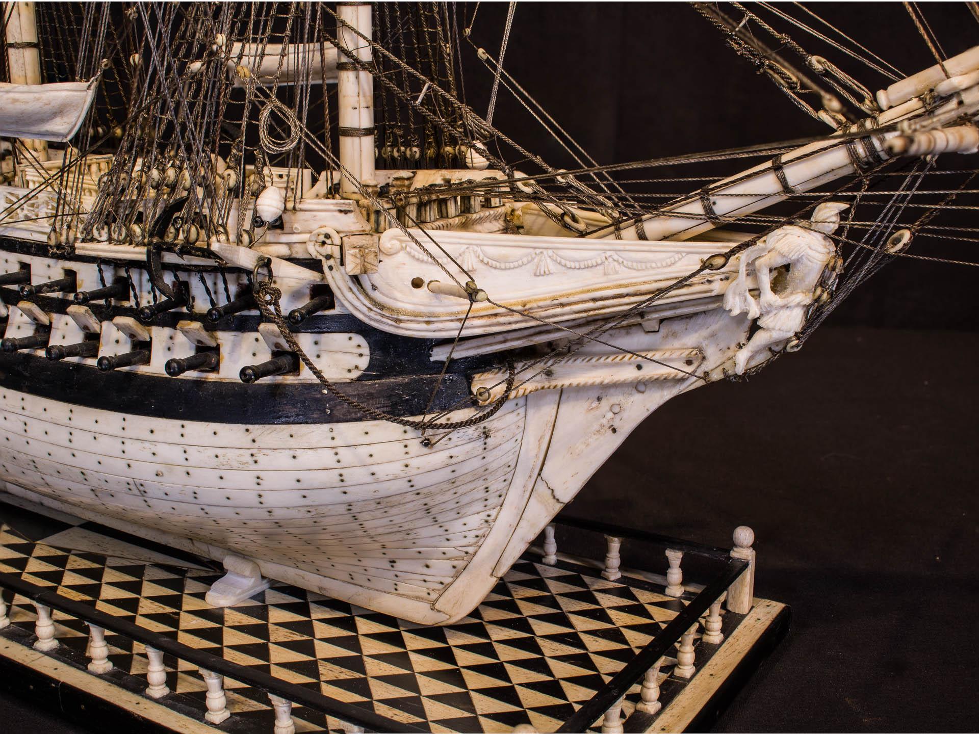 Unknown - Napoleonic Prisoner of War Model of a 2nd Rate Ship of 72 ...
