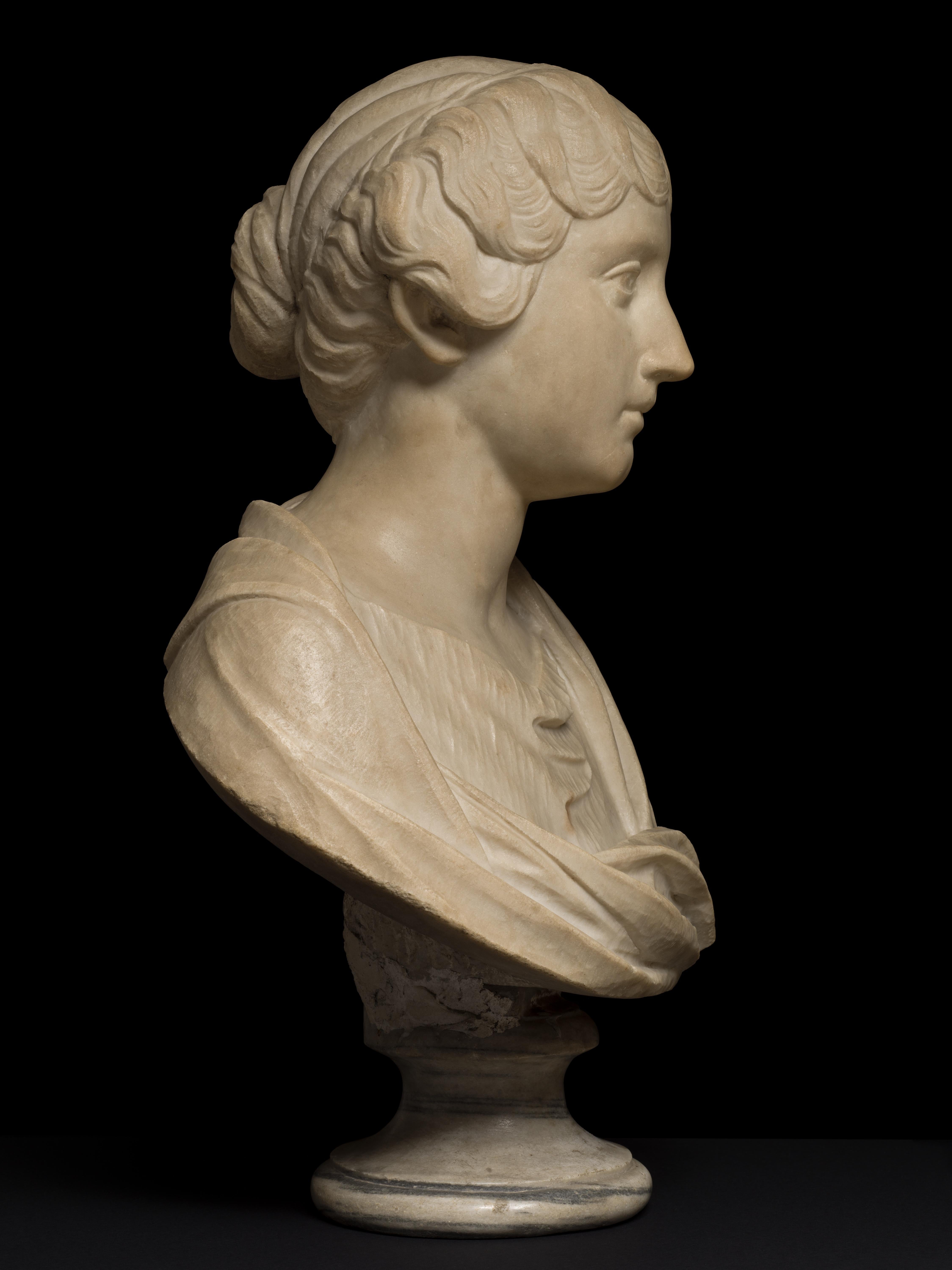 Unknown - Busto retrato femenino neoclásico en mármol de Faustina la ...