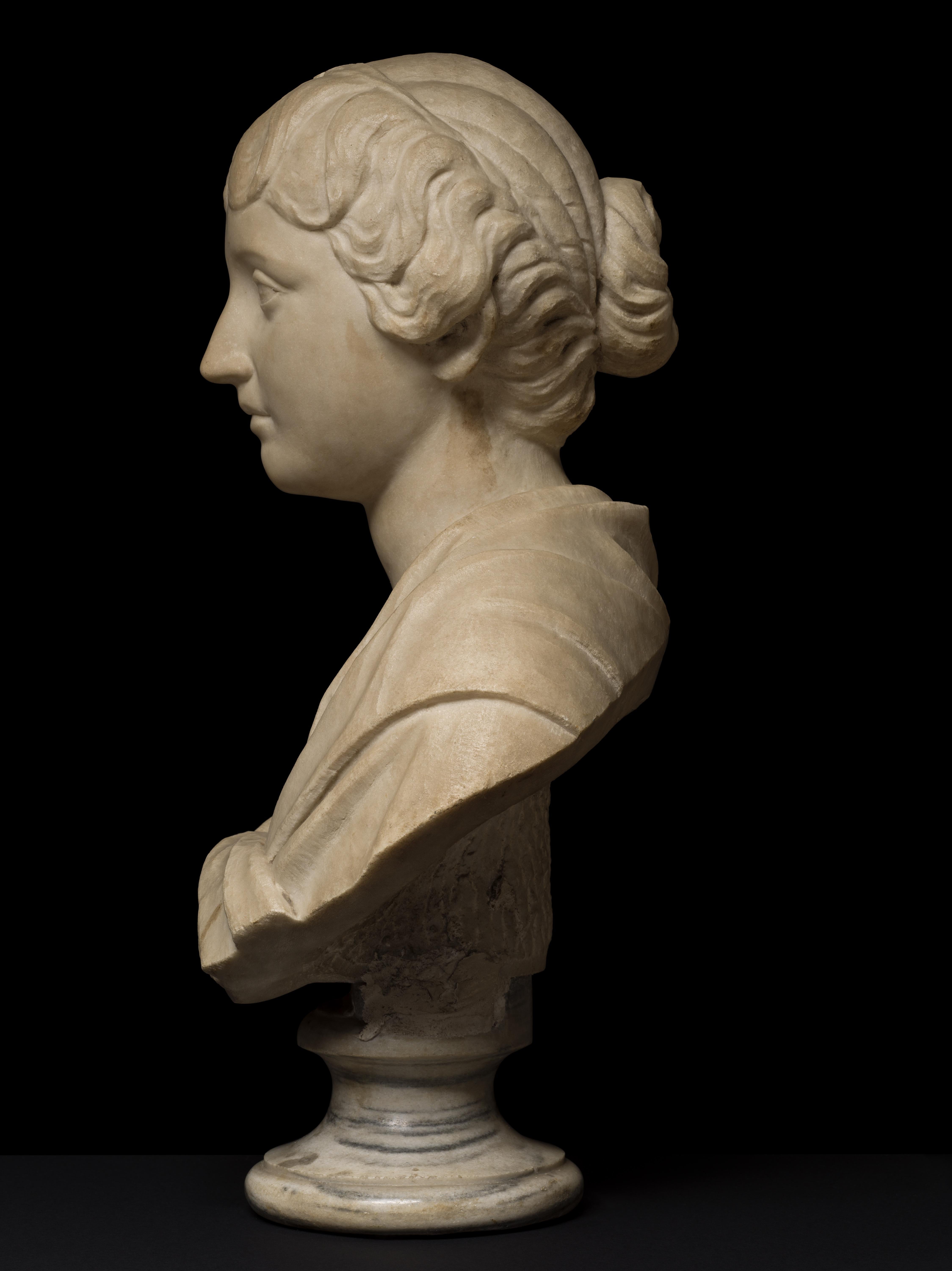 Unknown - Busto retrato femenino neoclásico en mármol de Faustina la ...