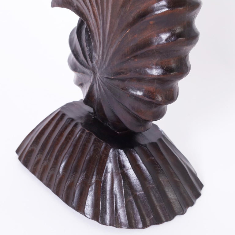 Unknown - Pair of Carved Wood Nautilus Shells For Sale at 1stDibs