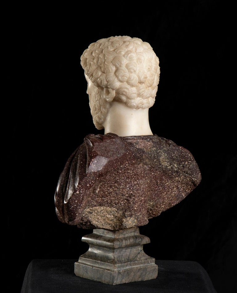 Unknown - Pair Red Porphyry and White Marble Sculpture Busts Of Roman ...