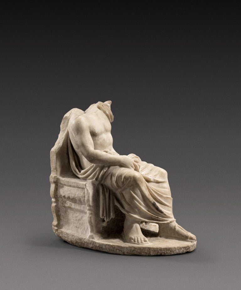 Unknown - Roman Marble Sculpture of Jupiter seating on a throne ...
