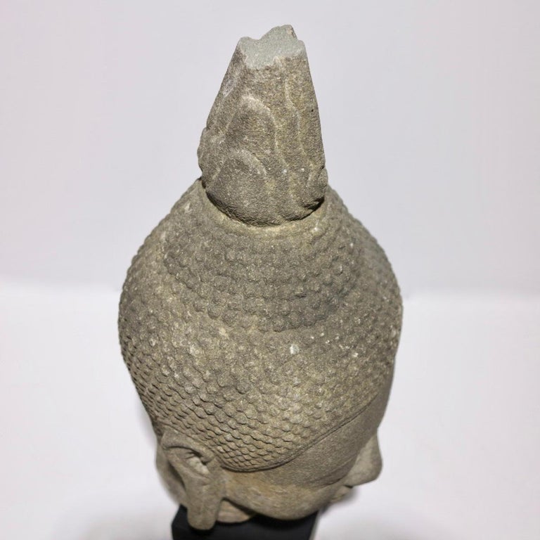 Unknown - Sandstone head of Buddha, Khmer, Angkor period, post-Bayon ...