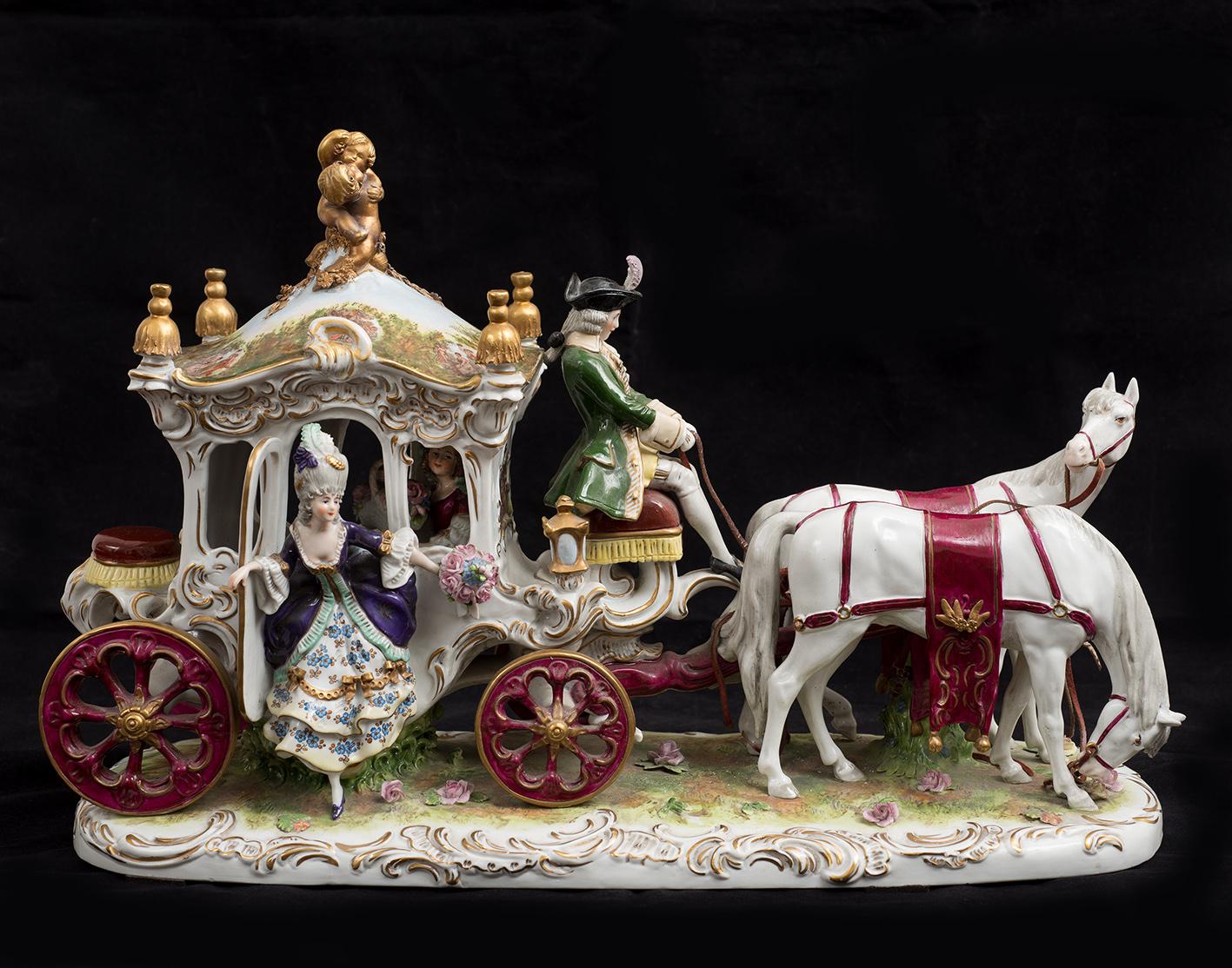 Unknown - Antique polychrome porcelain sculpture from Capodimonte ...