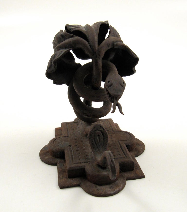Unknown - Serpent coiled in the Tree - Symbolist Wrought Iron Sculpture ...