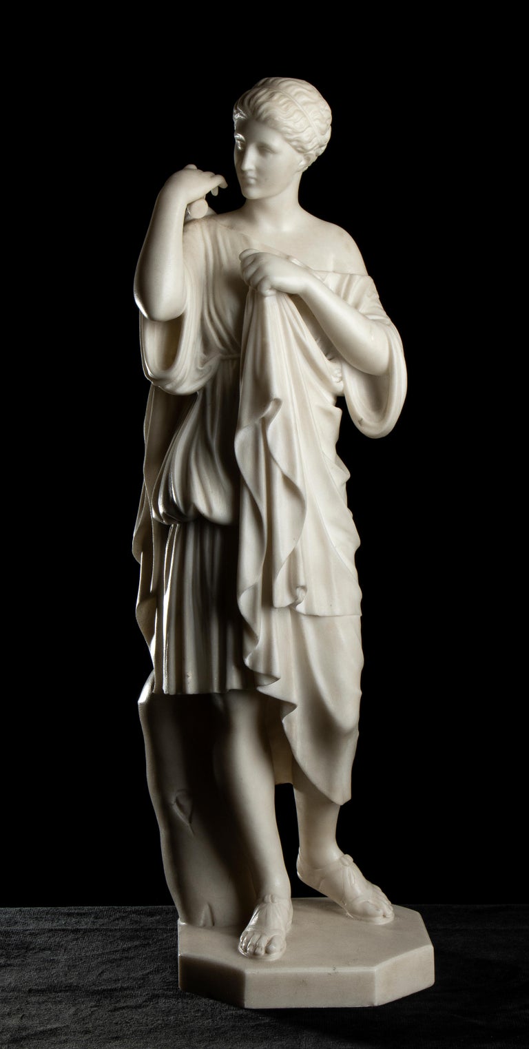 Unknown - White Marble Sculpture Diana of Gabii Grand Tour Italian 19th ...