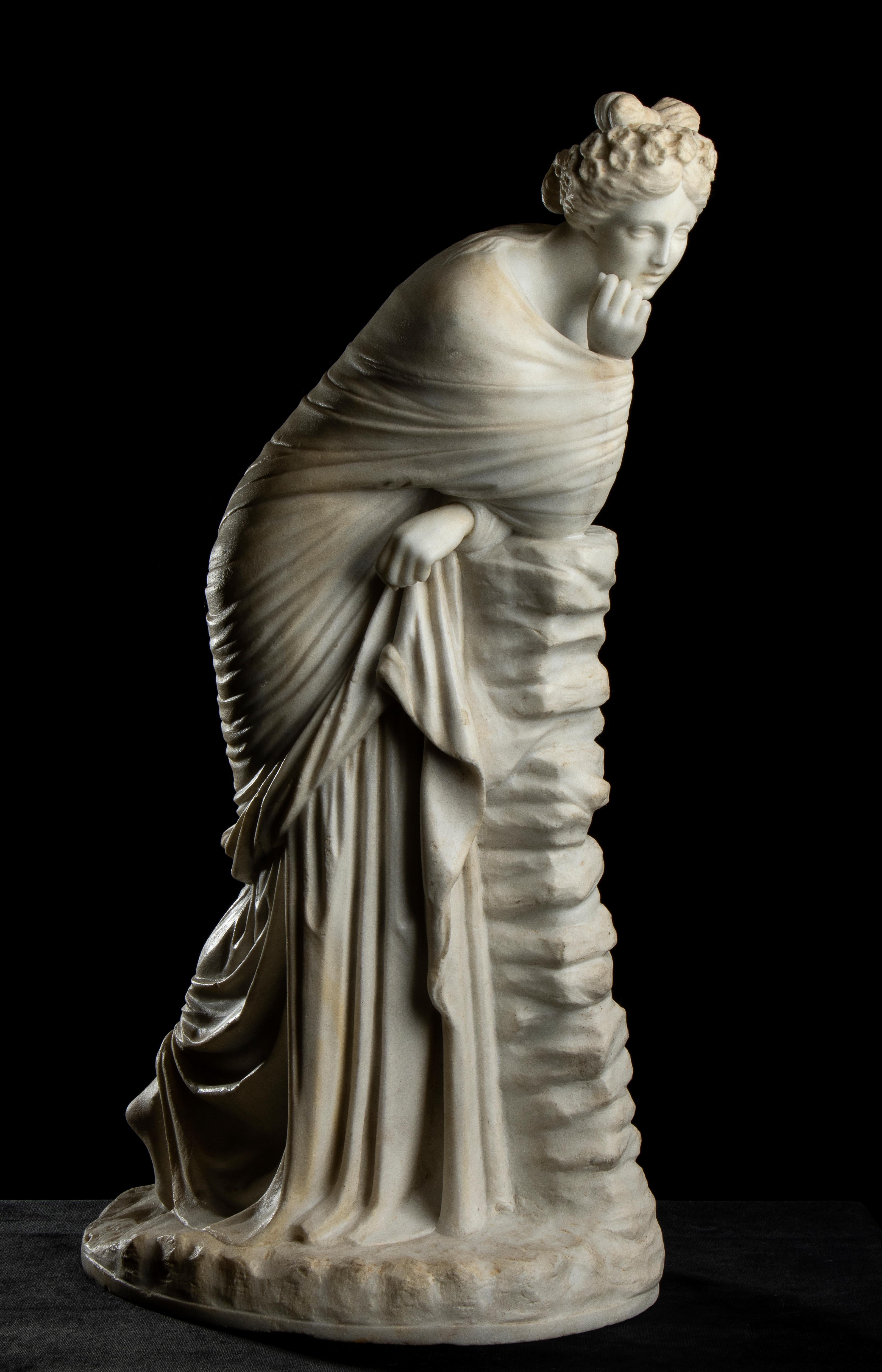 Unknown - White Statuary Marble Sculpture Muse Polyhymnia 19th Century ...