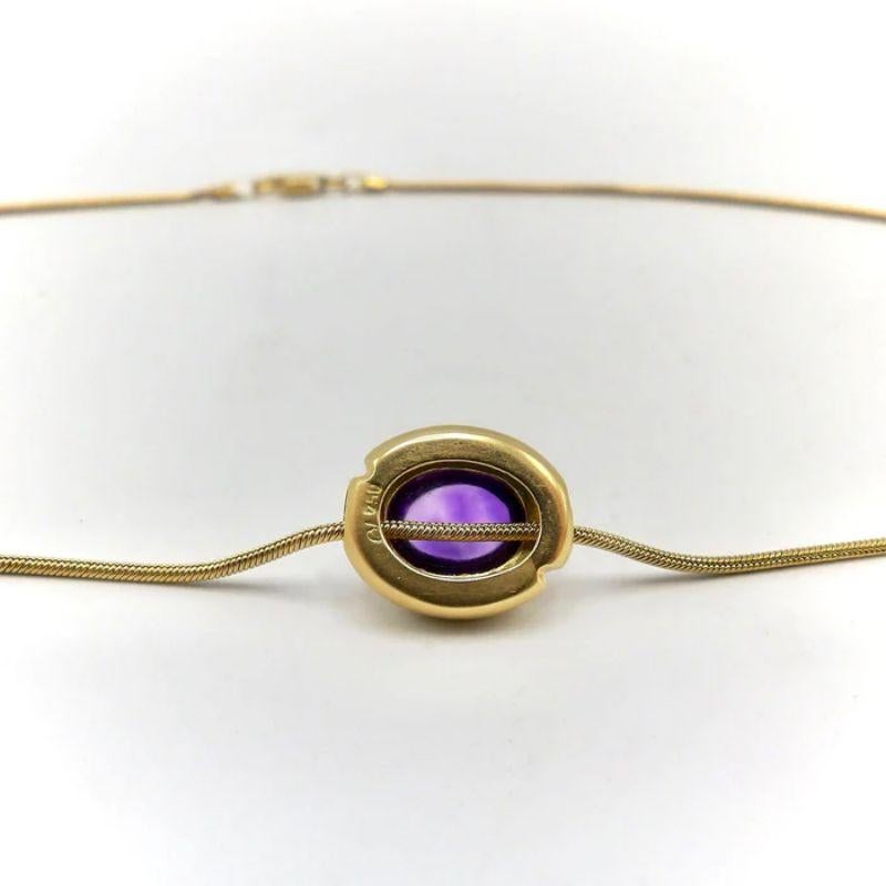 Unoaerre 18K Gold Vintage Amethyst and Diamond Snake Chain Necklace For ...