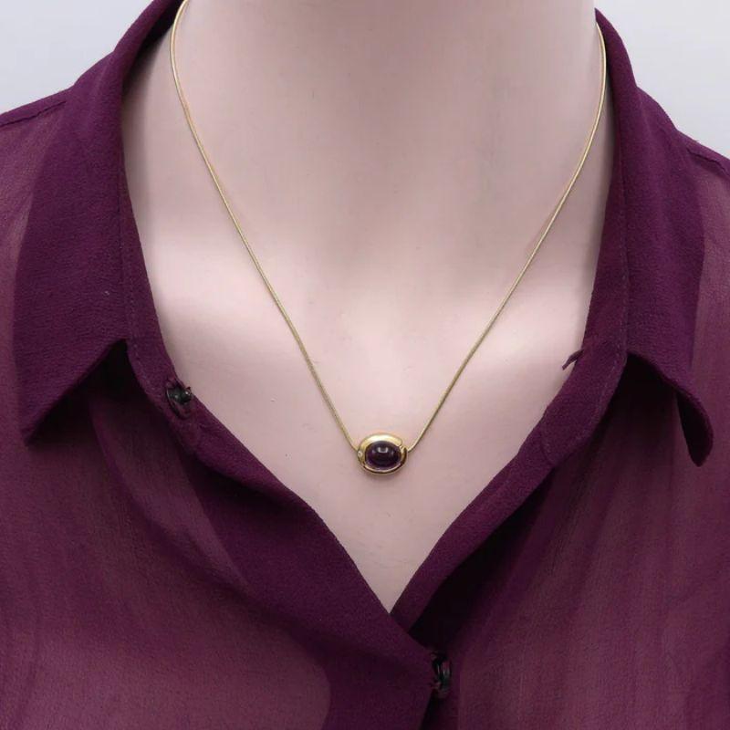 Unoaerre 18K Gold Vintage Amethyst and Diamond Snake Chain Necklace For ...