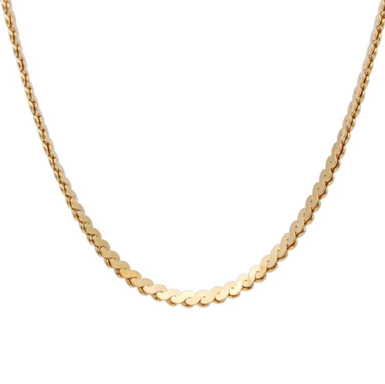 UnoAErre 18k Yellow Gold Unisex Serpent Link Chain Necklace For Sale at ...