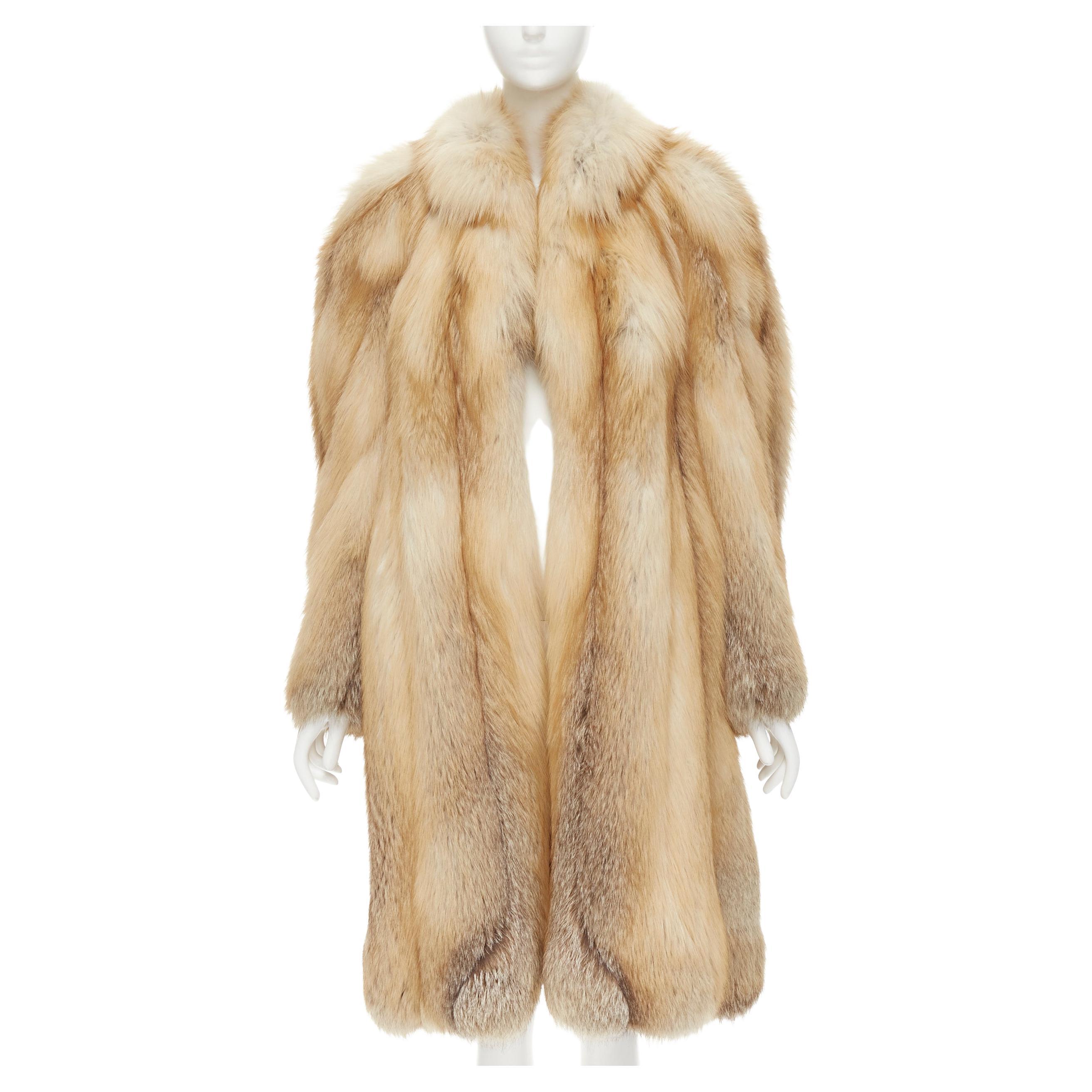 UNSIGNED natural brown fox fur winter coat at 1stDibs